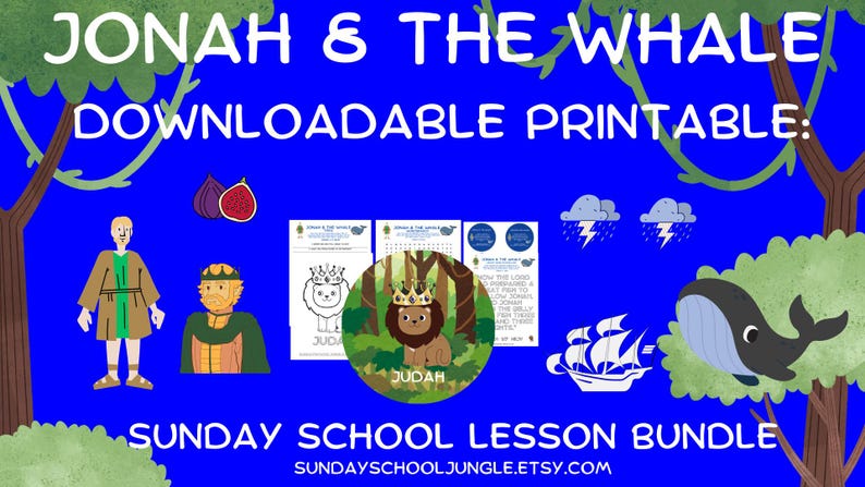 Jonah & the Whale - Digital Printable Sunday School Lesson Activity ...