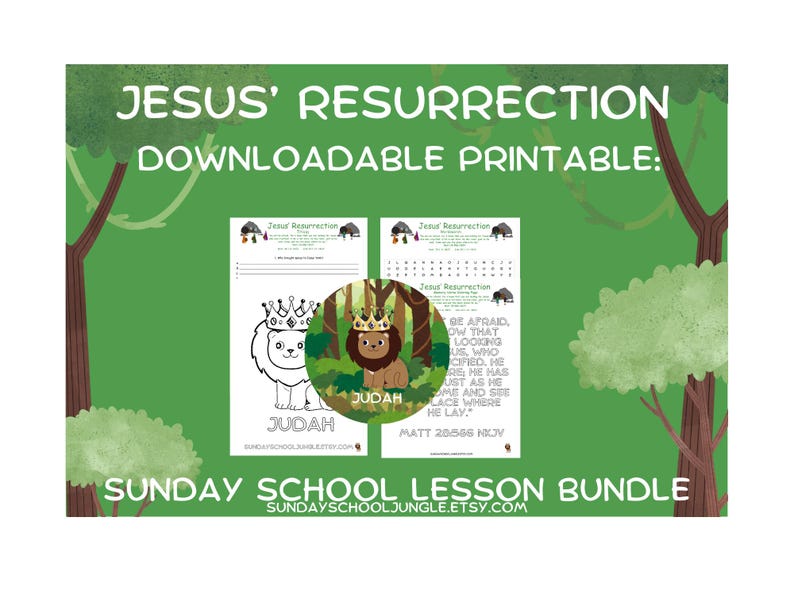 Jesus' Resurrection - Digital Downloadable Sunday School Lesson ...