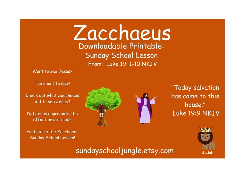 Zacchaeus | Sunday School Lesson | Children's Church Lesson | Youth ...