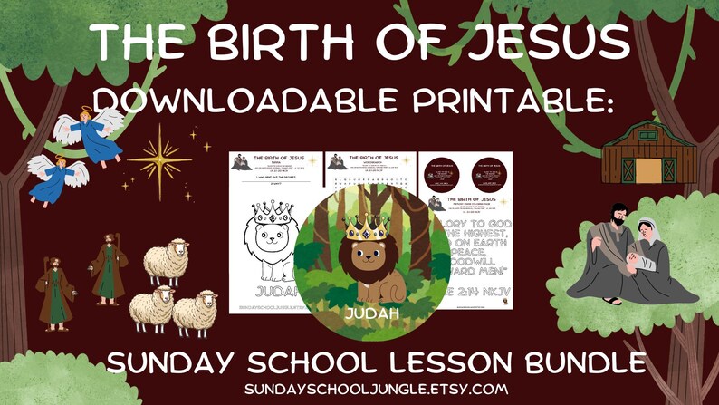 The Birth of Jesus Digital Printable Sunday School Lesson Bundle - Etsy