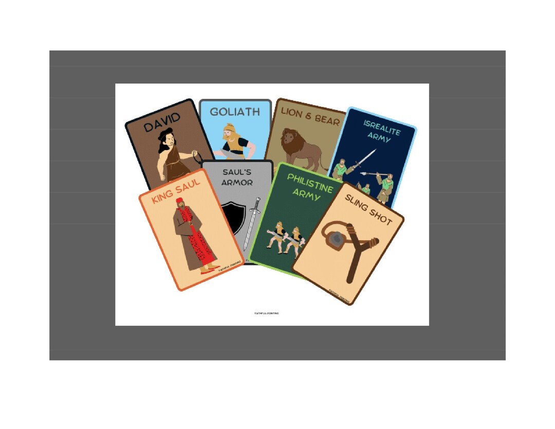 David & Goliath Sunday School Lesson Activity bible Matching Character ...