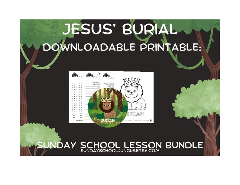 Jesus's Burial - Digital Downloadable Sunday School Lesson Activity ...