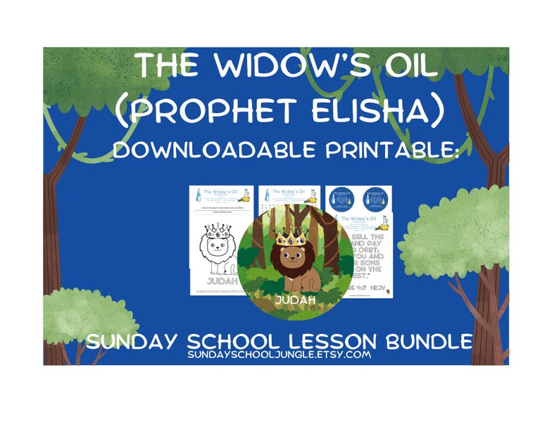 The Widow's Oil Prophet Elisha Sunday School Lesson Ready Made Instant ...