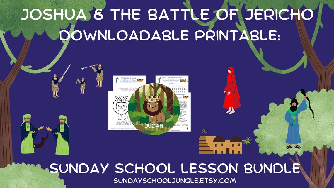 Joshua & the Battle of Jericho Sunday School Lessons Activity Bundle - Etsy
