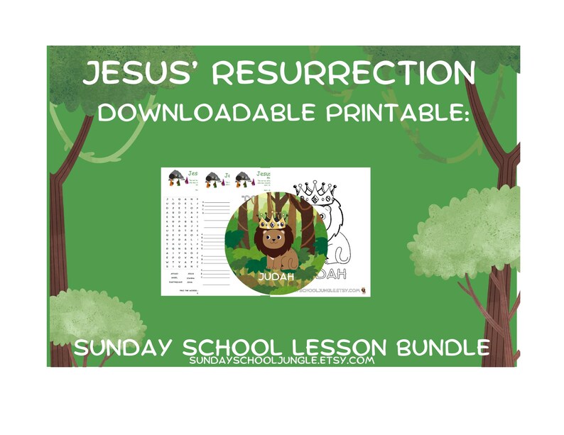 Jesus' Resurrection - Digital Downloadable Sunday School Lesson ...