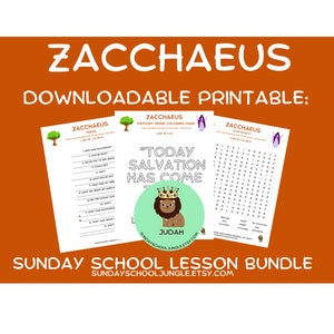 Zacchaeus Sunday School Lesson Activity Bundle - Etsy