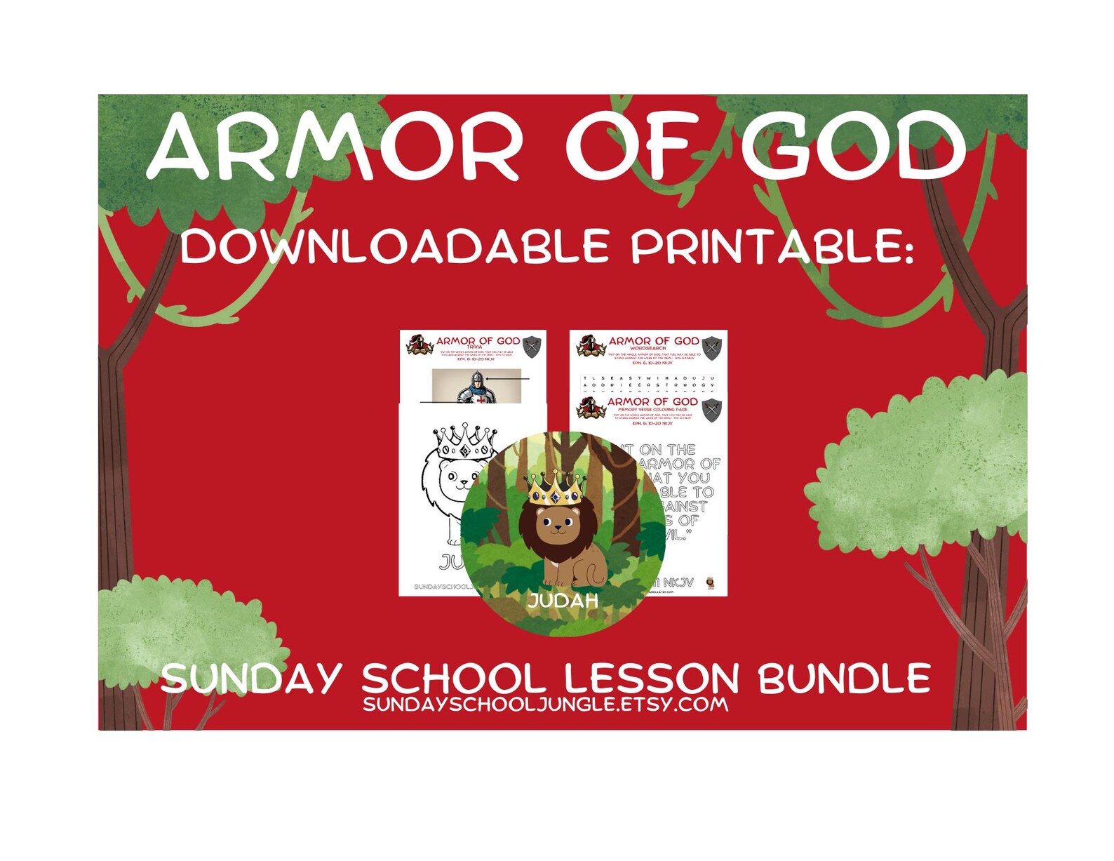 Armor of God - Digital Downloadable Printable Sunday School Lesson ...