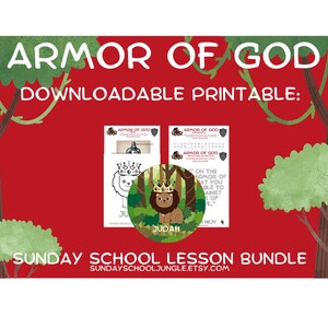 Armor of God - Digital Downloadable Printable Sunday School Lesson ...