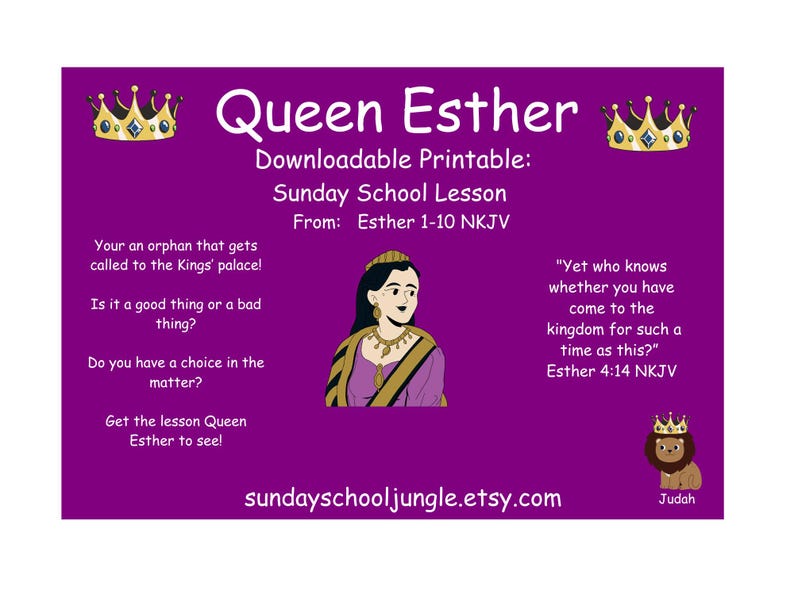 Queen Esther | Sunday School Lesson | Children's Church | Youth Group ...