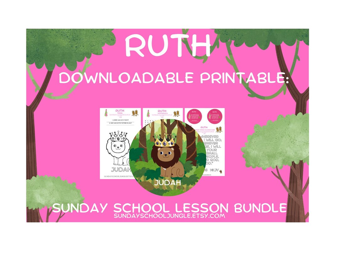 Ruth Sunday School Lesson Activity Bundle - Etsy