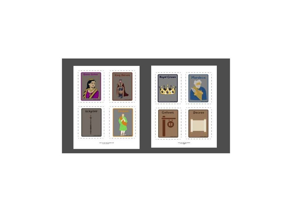 Queen Esther Sunday School Lesson Activity bible Matching Character ...