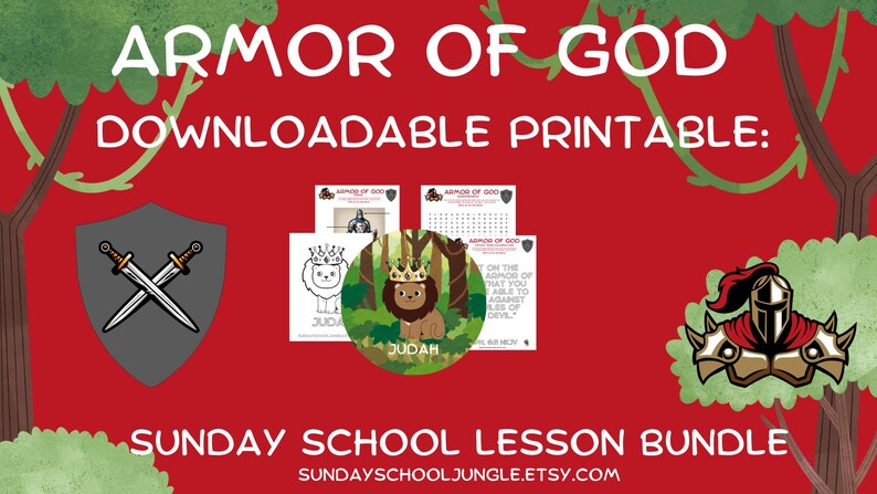 Armor of God - Digital Downloadable Printable Sunday School Lesson ...