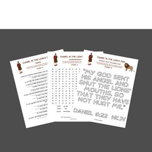 Daniel in the Lion's Den Sunday School Lesson Activity Bundle (Instant Download) - Etsy