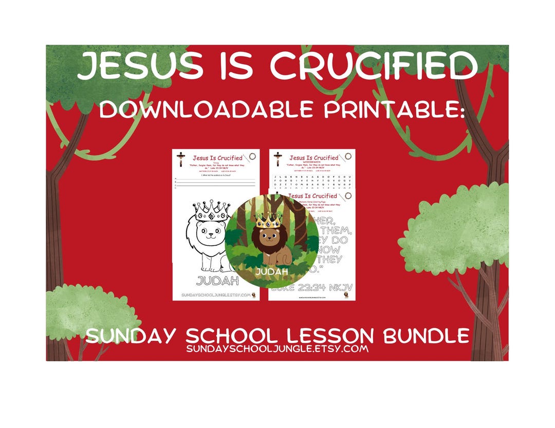 Jesus is Crucified - Digital Downloadable Printable Sunday School ...