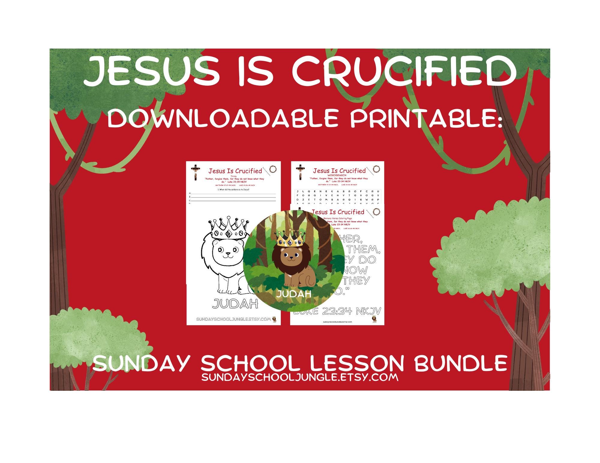 Jesus is Crucified - Digital Downloadable Printable Sunday School ...