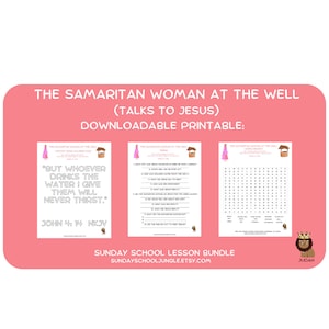 The Samaritan Woman at the Well Sunday School Lesson Activity Bundle - Etsy