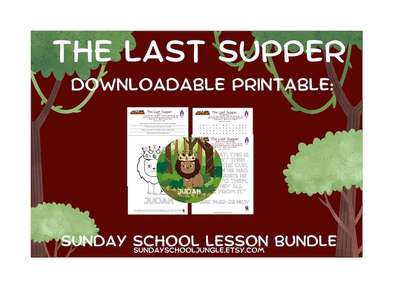 The Last Supper - Digital Downloadable Sunday School Lesson Activity ...