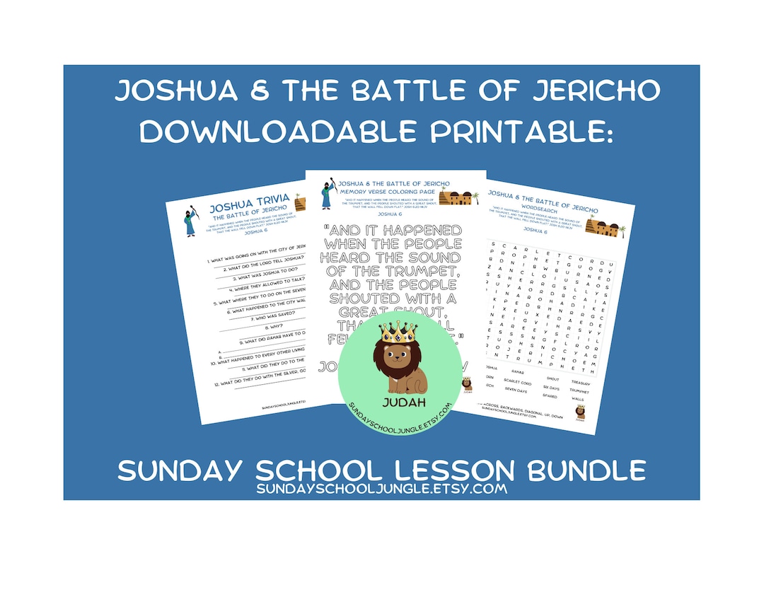 Joshua & the Battle of Jericho Sunday School Lessons Activity Bundle - Etsy