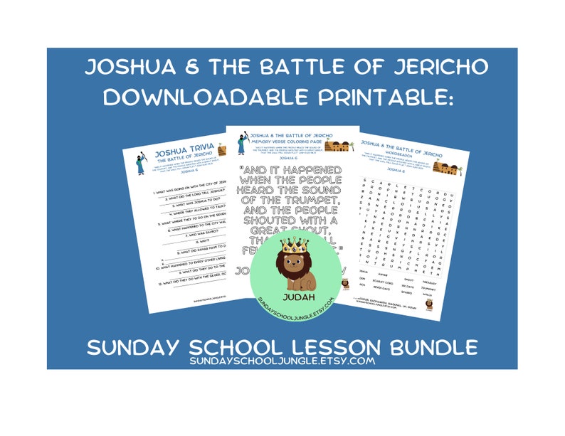 Joshua & the Battle of Jericho Sunday School Lessons Activity Bundle - Etsy