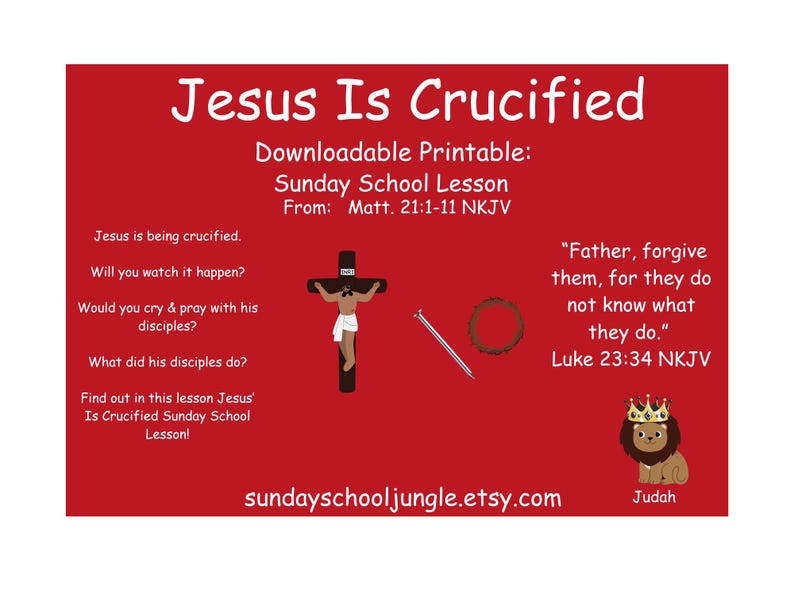 Jesus is Crucified | Sunday School Lesson | Children's Church Lesson ...