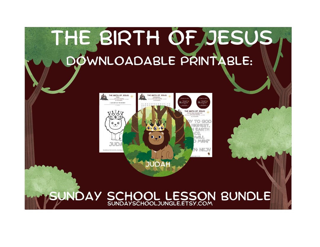 The Birth of Jesus - Digital Printable Sunday School Lesson Bundle - Etsy