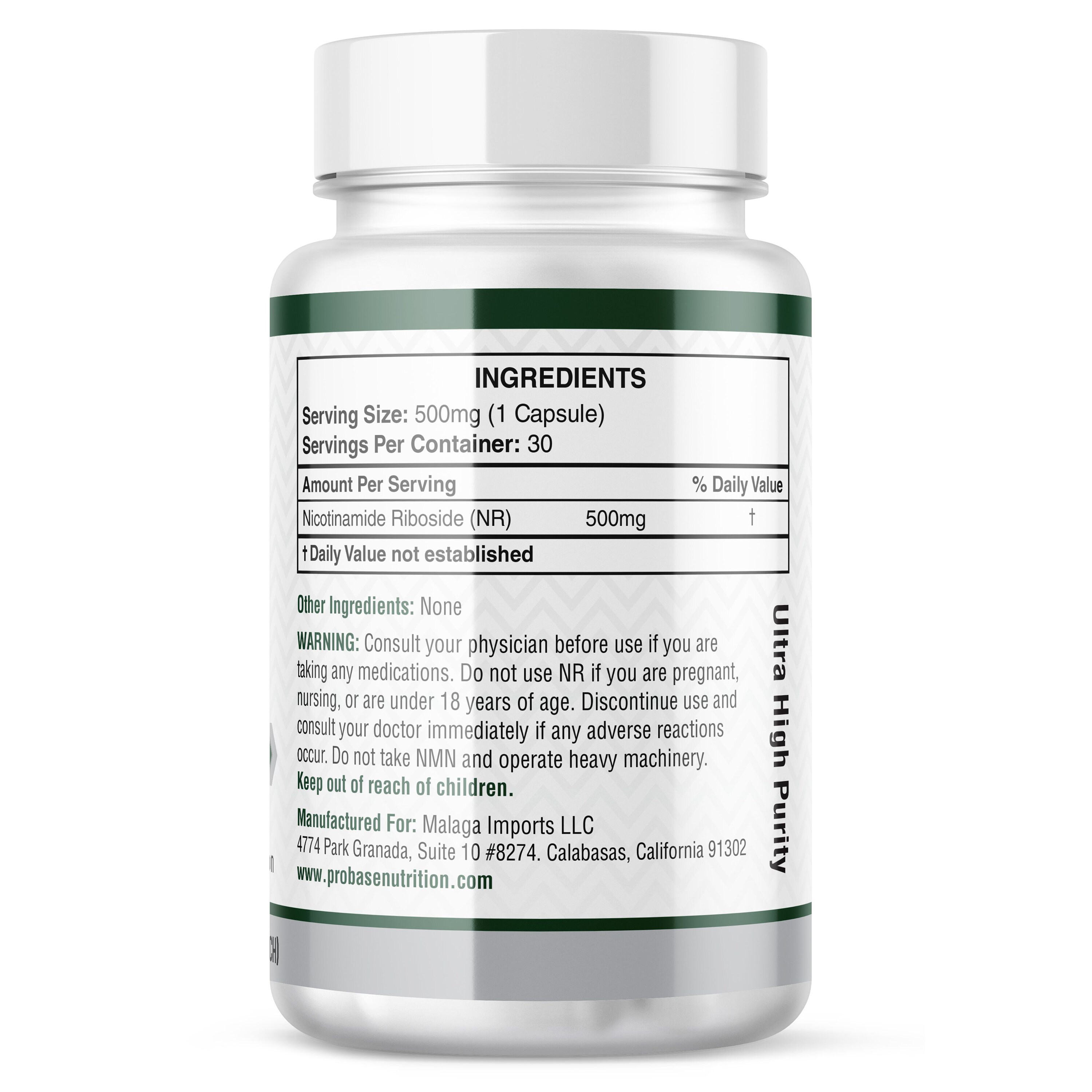 NR Capsules 30 Count (500mg Each)- 30-day Supply (nicotinamide Riboside ...