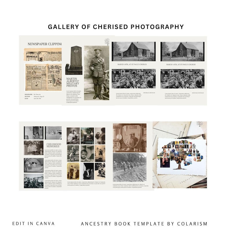 Family Ancestry Editable Book Template Family History Record Book ...