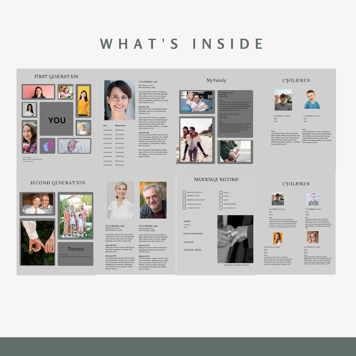 7 Generation Personalized Family History Book Ancestry Family History ...