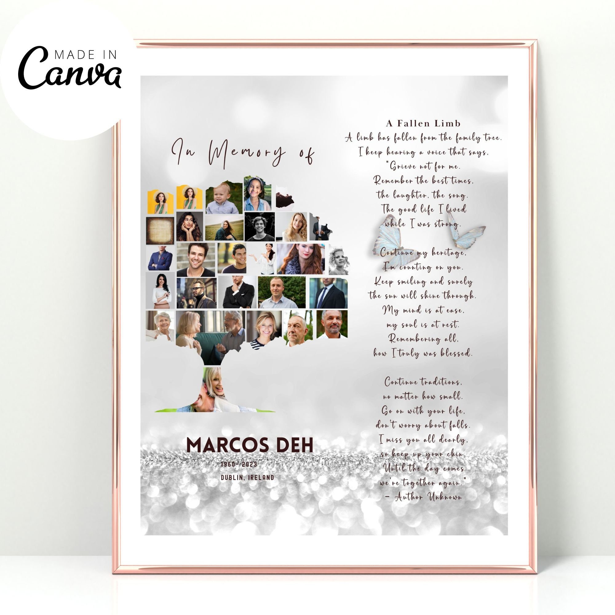 In Memoriam Photo Sympathy Collage Memory Collage Picture Collage for ...