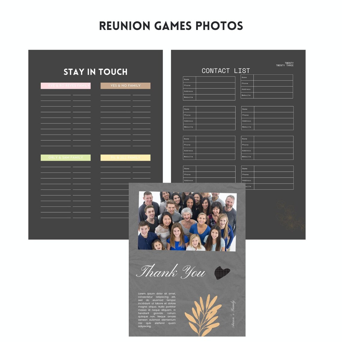 Family Reunion Booklet Template Family Reunion Memories Record Book DIY ...