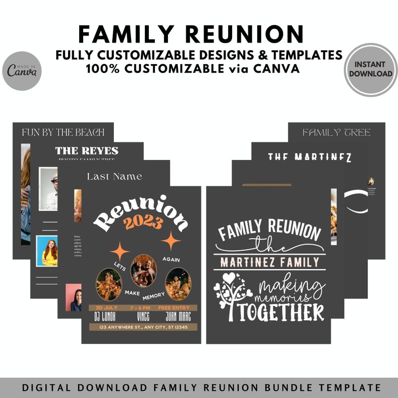 Family Reunion Booklet Template Family Reunion Memories Record Book DIY ...