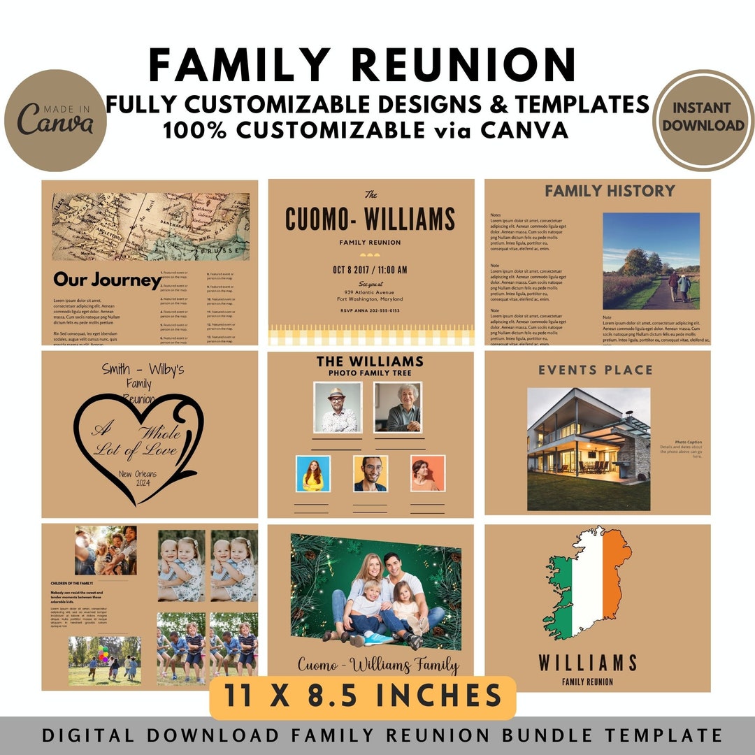 Digital Family Reunion Booklet Canva Template Family Reunion Memories ...