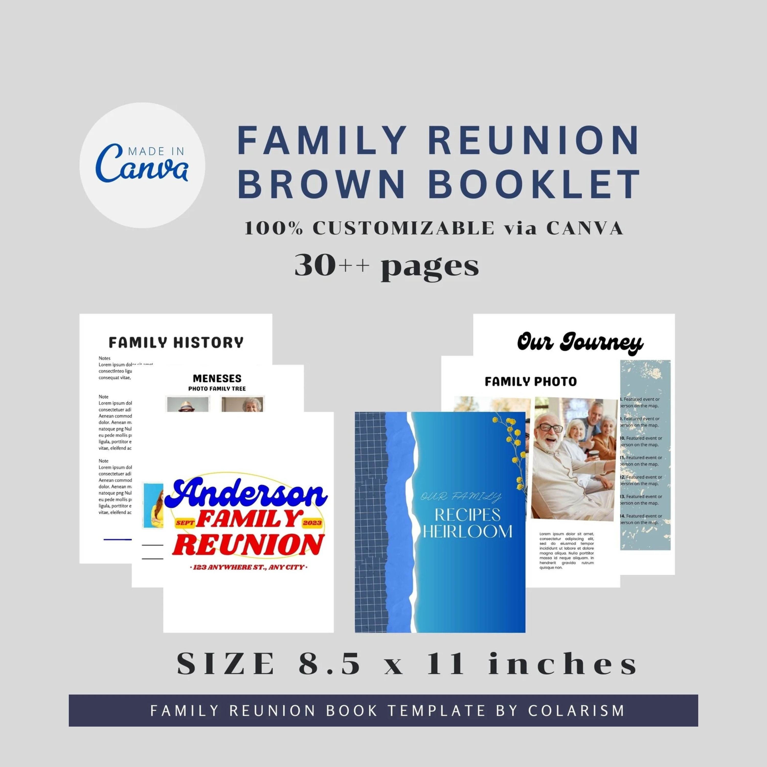 Editable Family Reunion Book Family History Book Family Reunion Sign ...