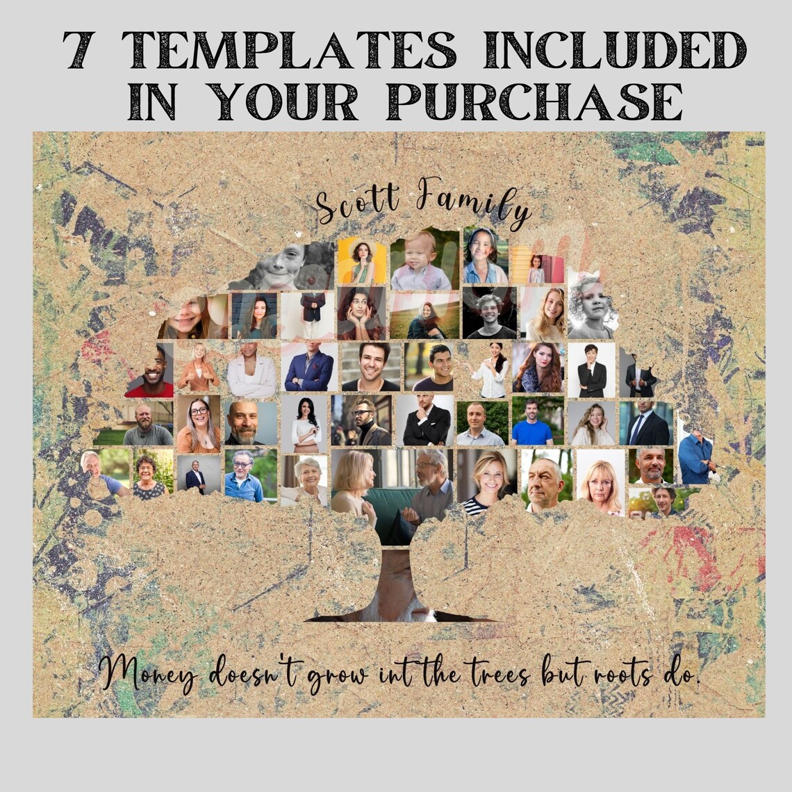 Family Tree Collage Family Tree Builder With Photos Template - Etsy