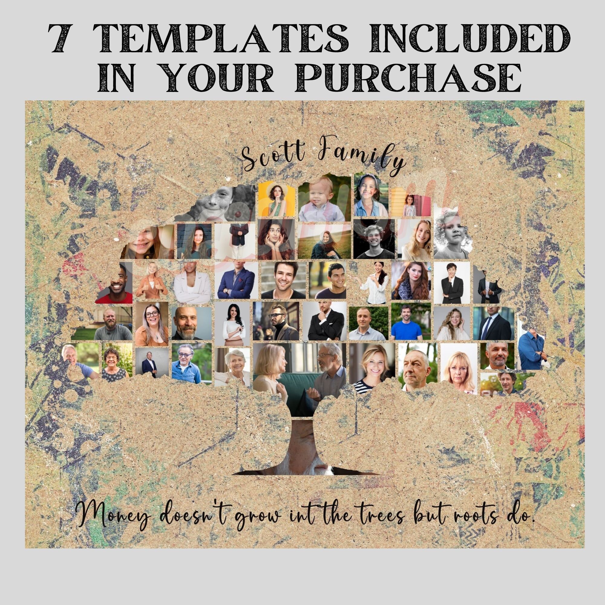 Family Tree Collage Family Tree Builder With Photos Template Family ...