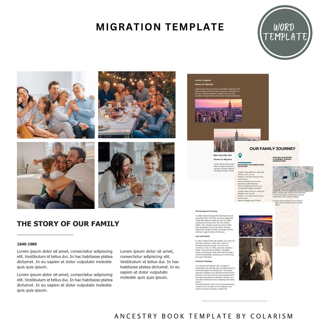 Microsoft Word Family Ancestry Book Profile Family History Book ...