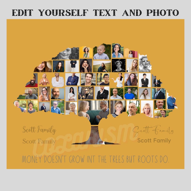 Genealogy Art Collage Family Tree Collage Family Tree Photo Collage ...
