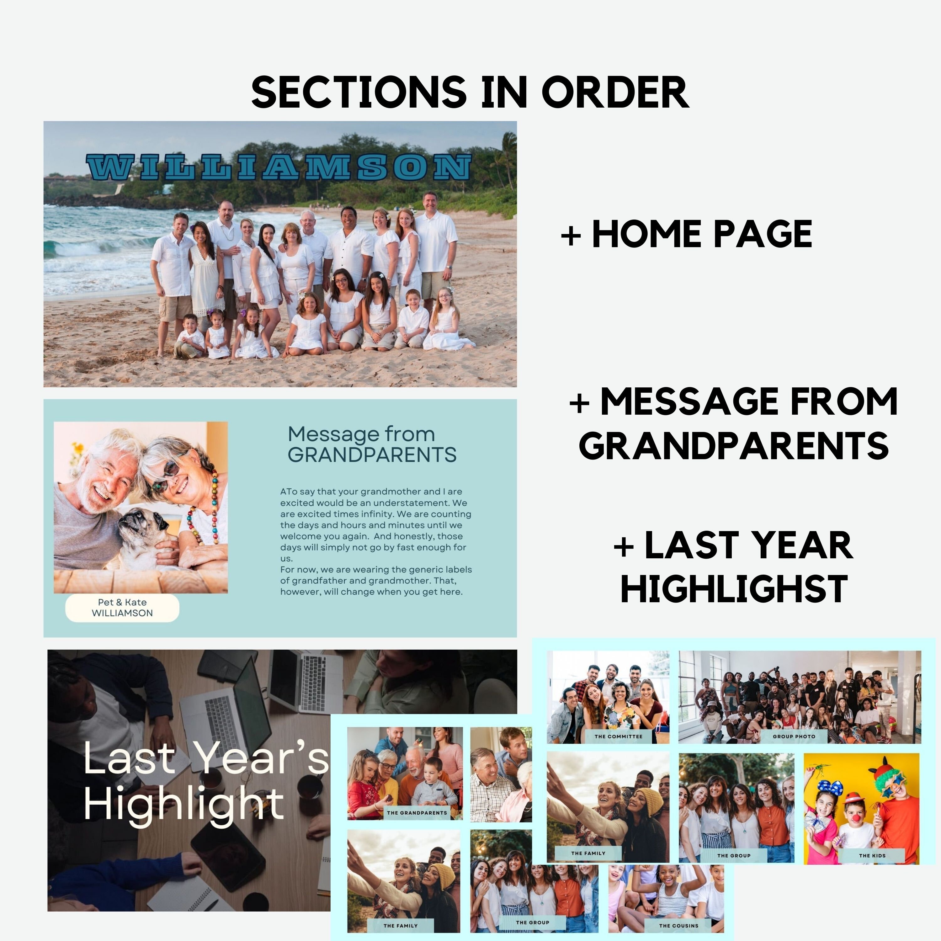 Editable Family Reunion History Web Page Website Template Family ...