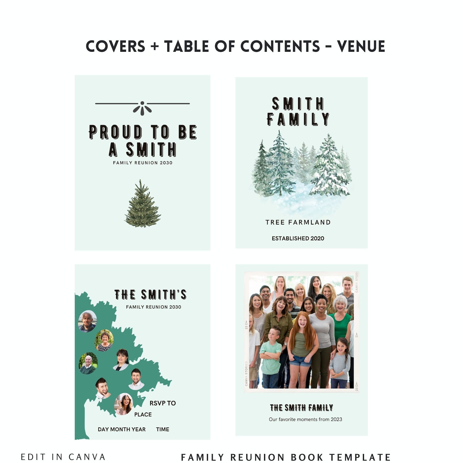 Family Reunion Booklet Template Family Reunion Memories Record Book DIY ...