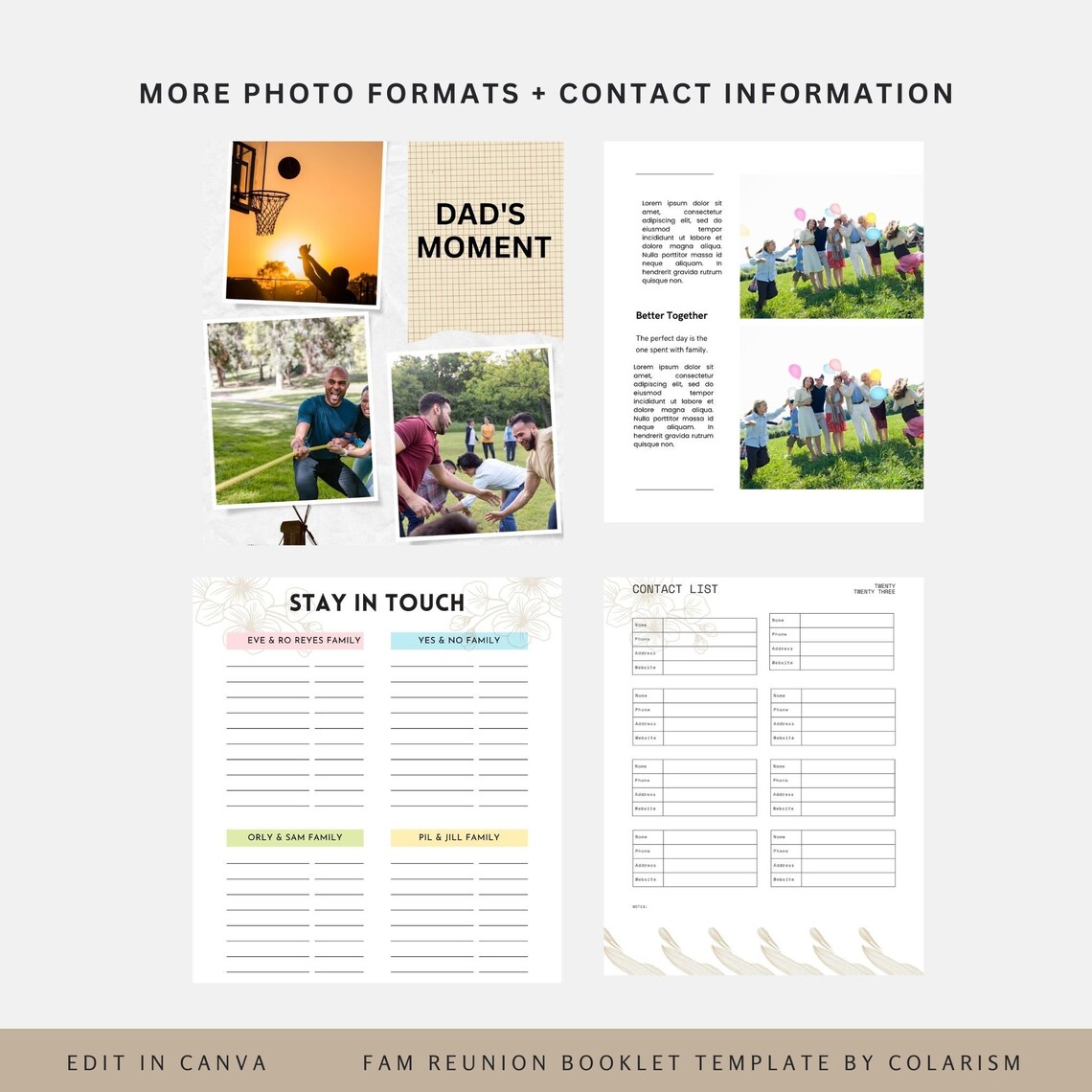 Family Reunion Booklet Template Canva Edit Family Reunion Program Reunion Record Book Family ...