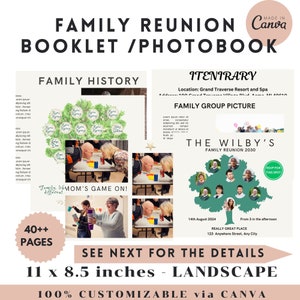 Family Reunion Booklet Template Family Reunion Memories Record Book DIY ...