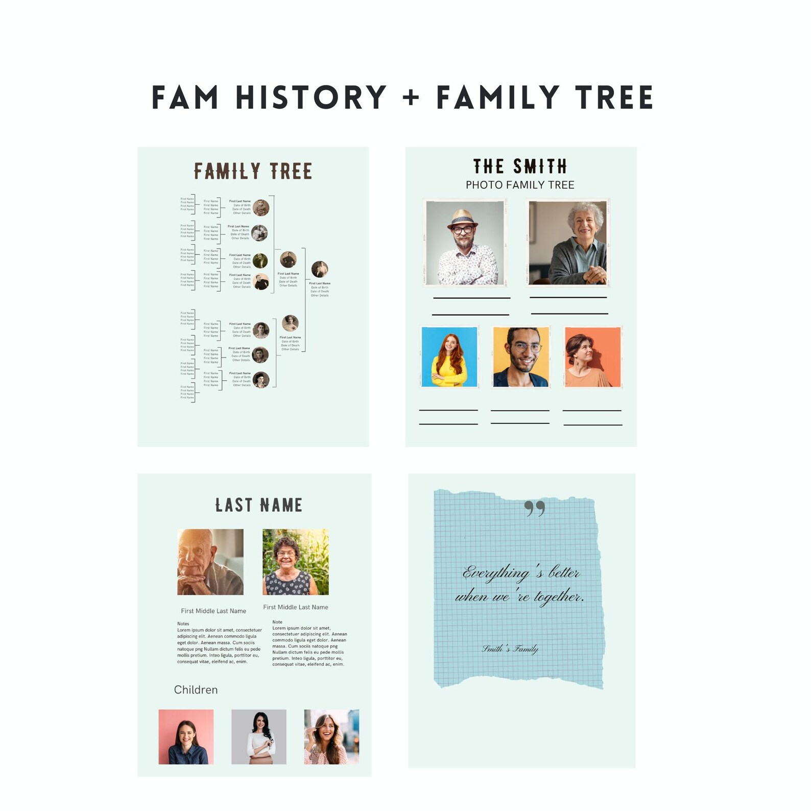 Family Reunion Booklet Template Family Reunion Memories Record Book DIY ...