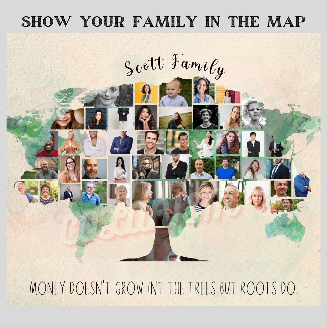 Genealogy Art Collage Family Tree Collage Family Tree Photo Collage ...