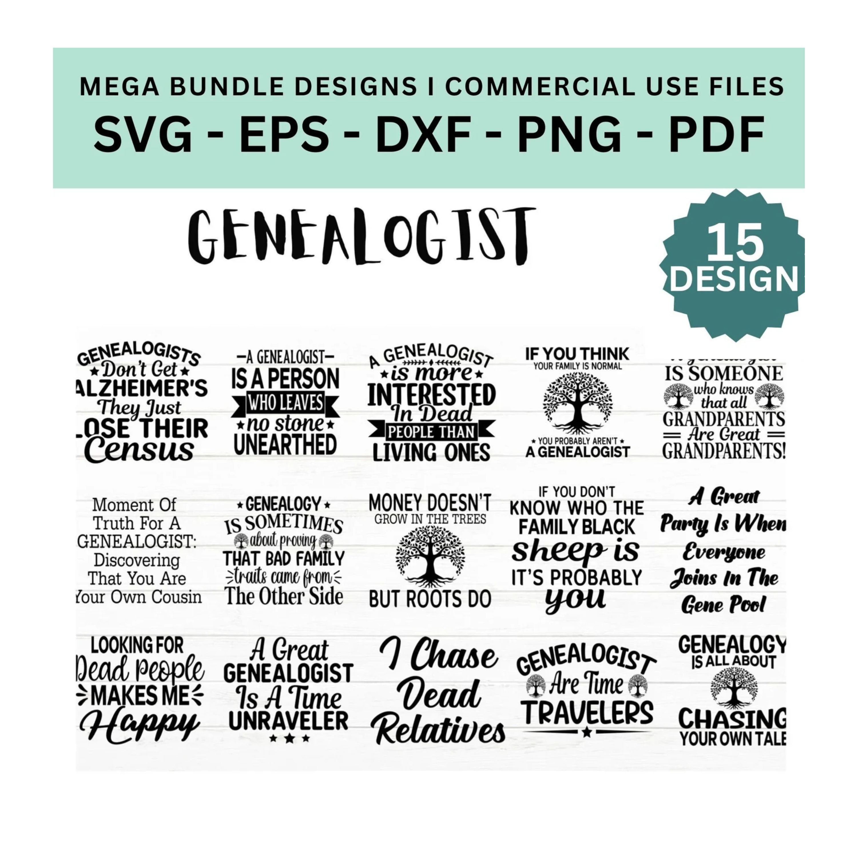 Genealogy Quotes SVG Genealogist SVG Genealogy PNG Cricut Silhouette ...