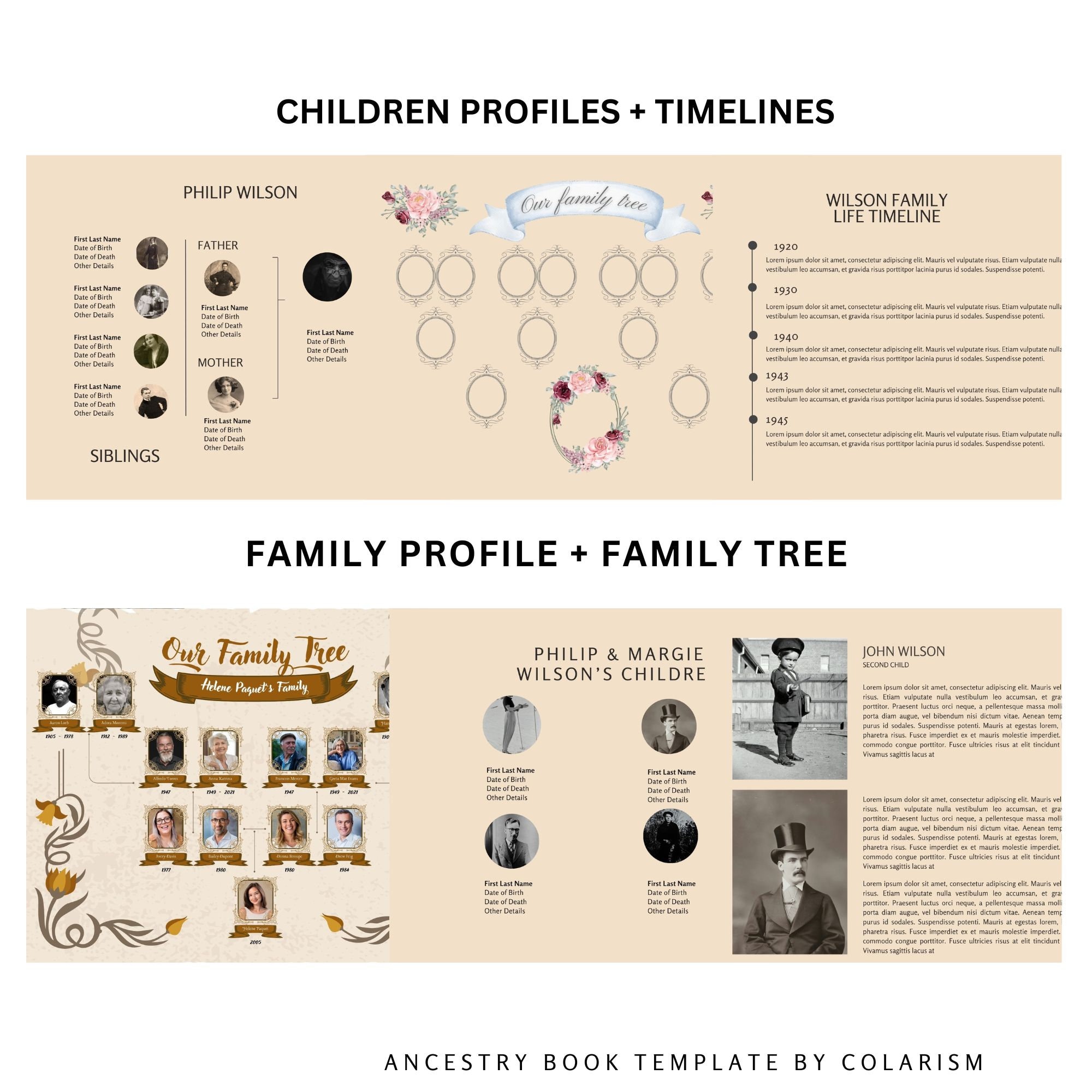 Microsoft Word Family Ancestry Editable Book Template Family History ...