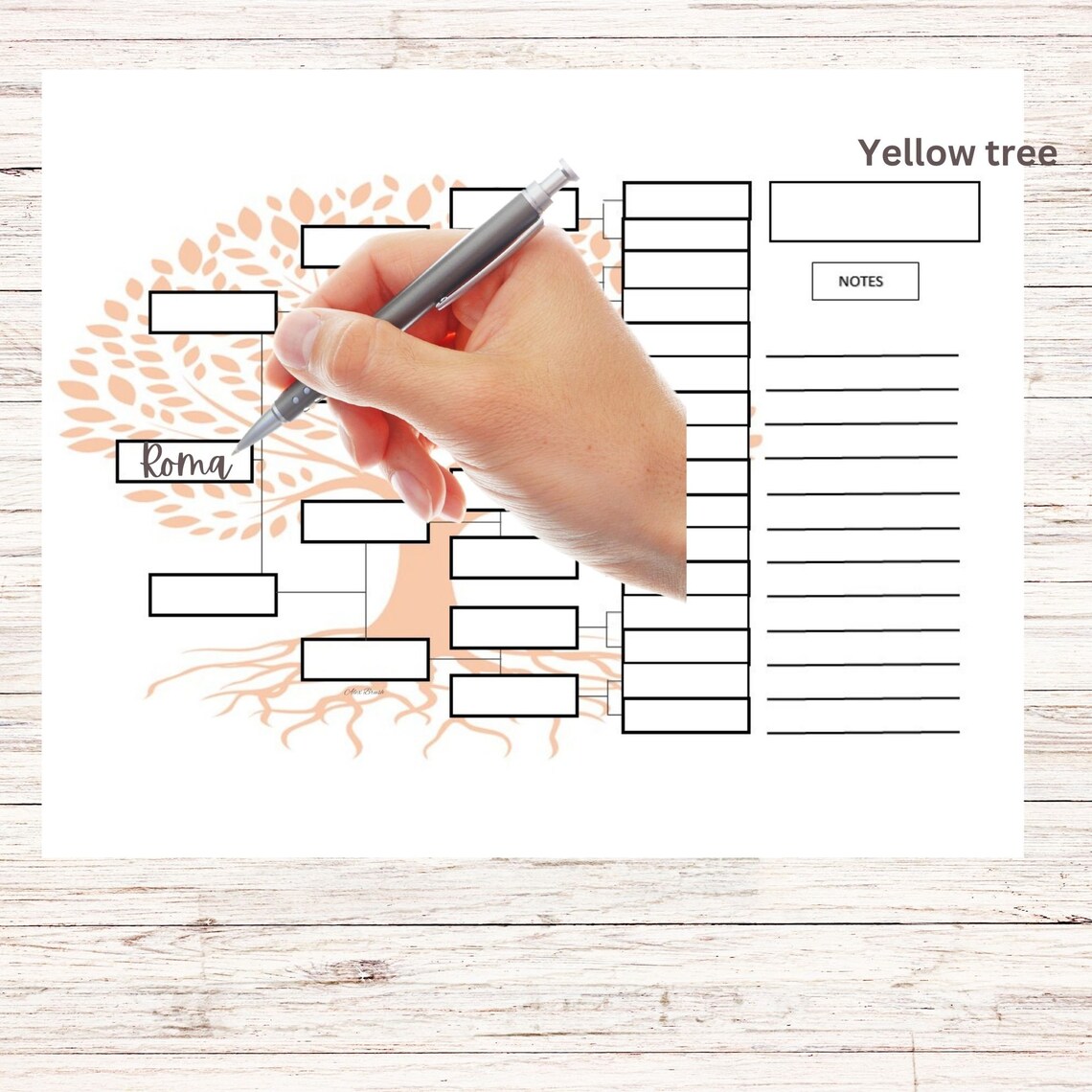 5 Generation PDF Family Tree Template, Printable Instant Download ...
