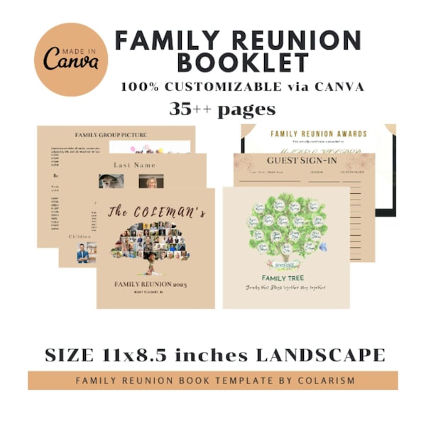 Family Reunion Booklet Template - Etsy