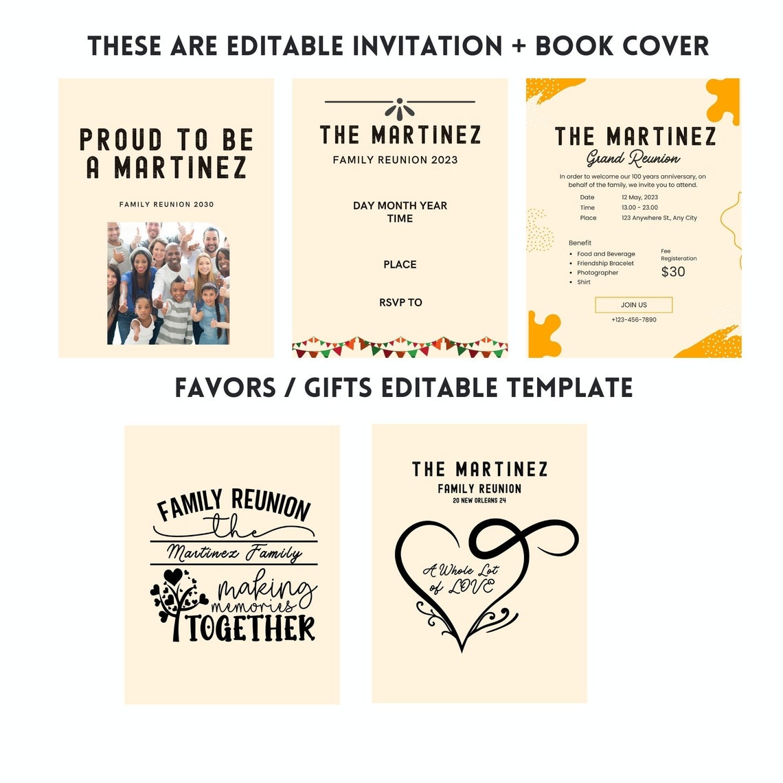 Family Reunion Bundle Template Family Reunion Memories Record Book DIY ...