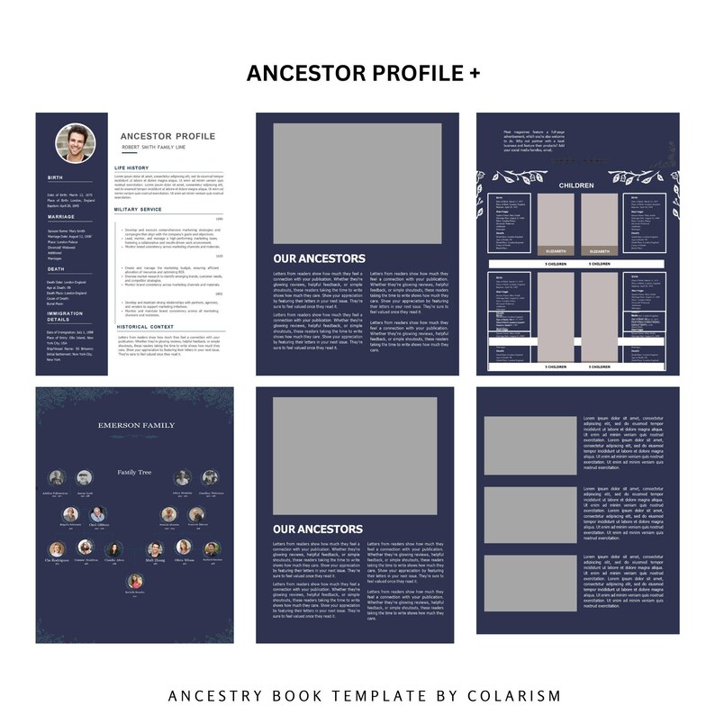 Microsoft Word Family Tree Template Genealogy Research Planner Ancestry ...