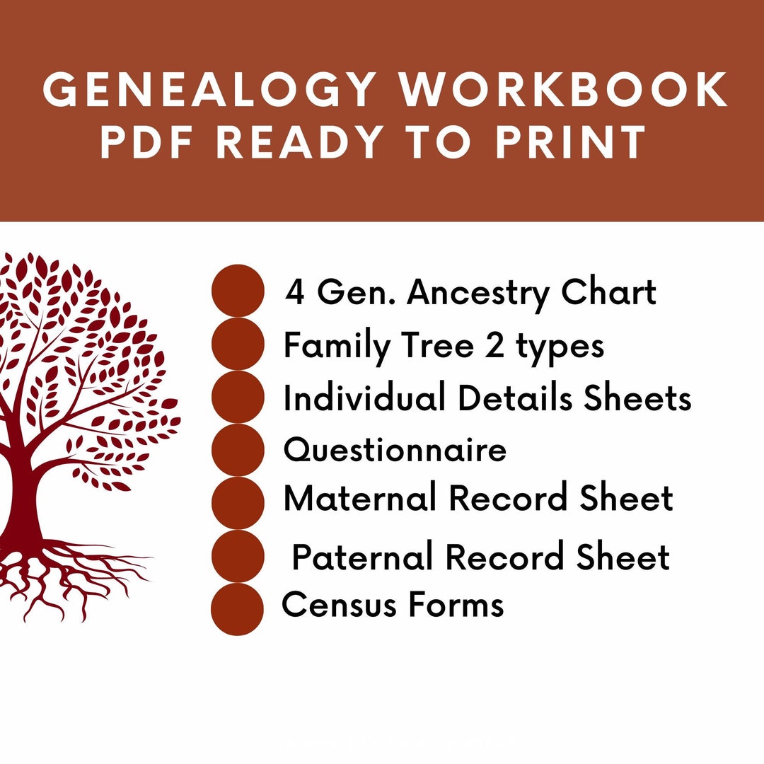 Genealogy Workbook Organizer Family Workbook Organizer Genealogy ...